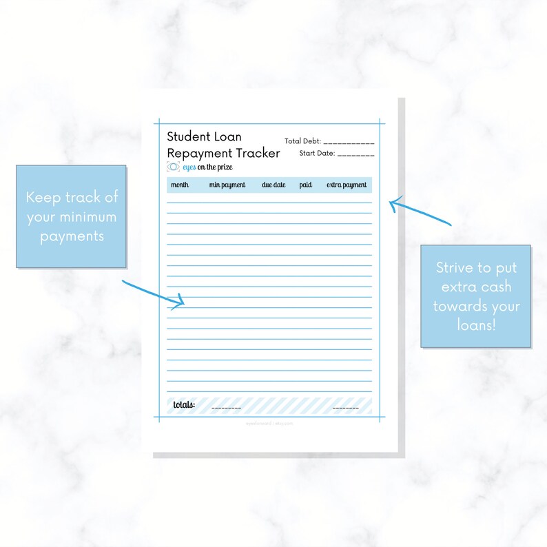 Printable Student Loan Repayment Tracker, Planner Instant Download ...