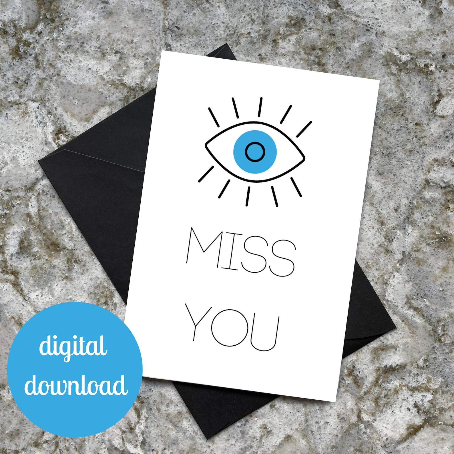 Printable Eye Miss You Card, Greeting Card, Instant Download, Optometry ...