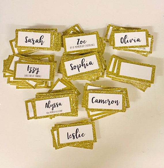 Glitter Rectangle Custom Name Tags | Etsy