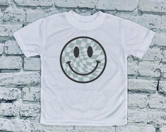 Smiley Face Checkered Shirt - Etsy