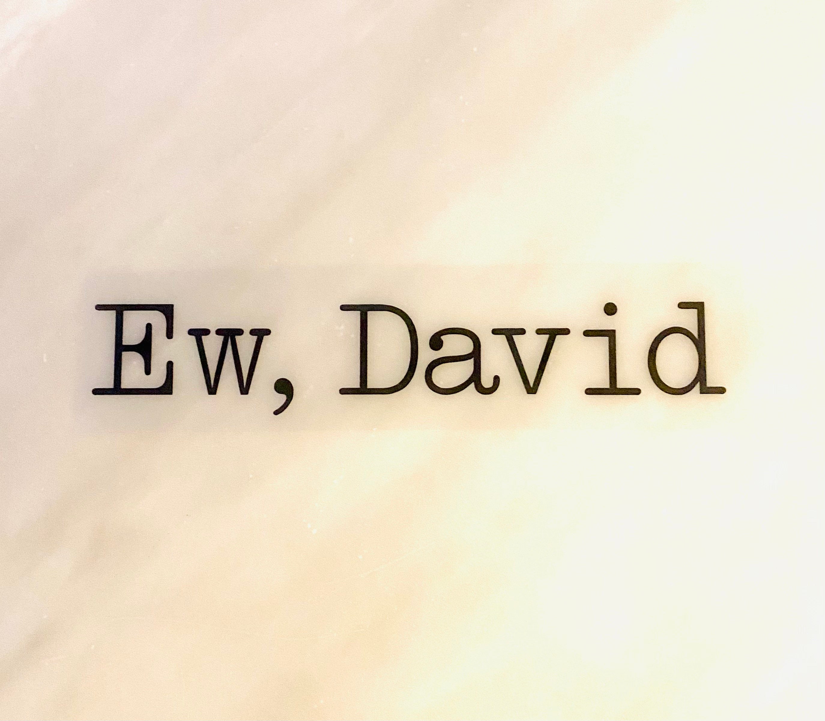 Ew David Vinyl Decal Self Adhesive & Iron On | Etsy