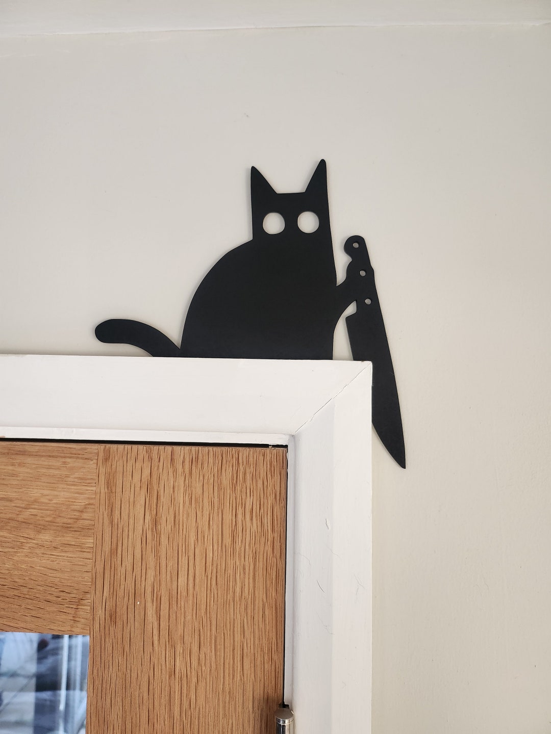 Killer Cat Door Corner Large Size. Stabby Kitty. Alternative Goth Death ...