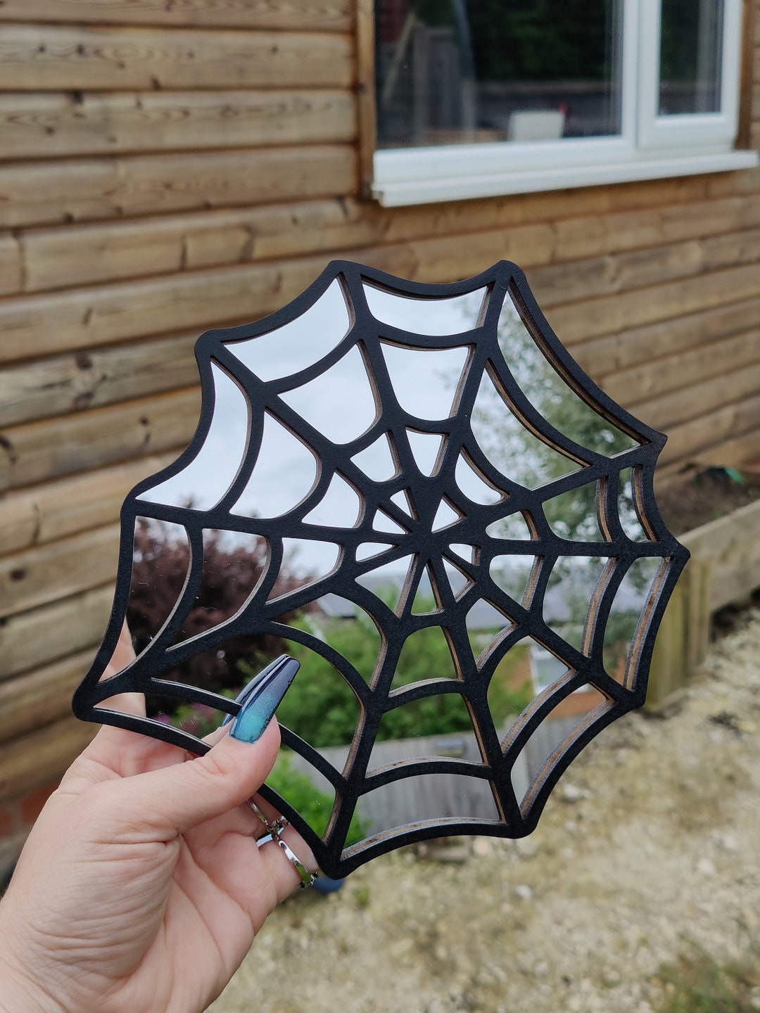 Gothic Spider Cob Web Mirror. Alternative Goth Death Moth Decor ...