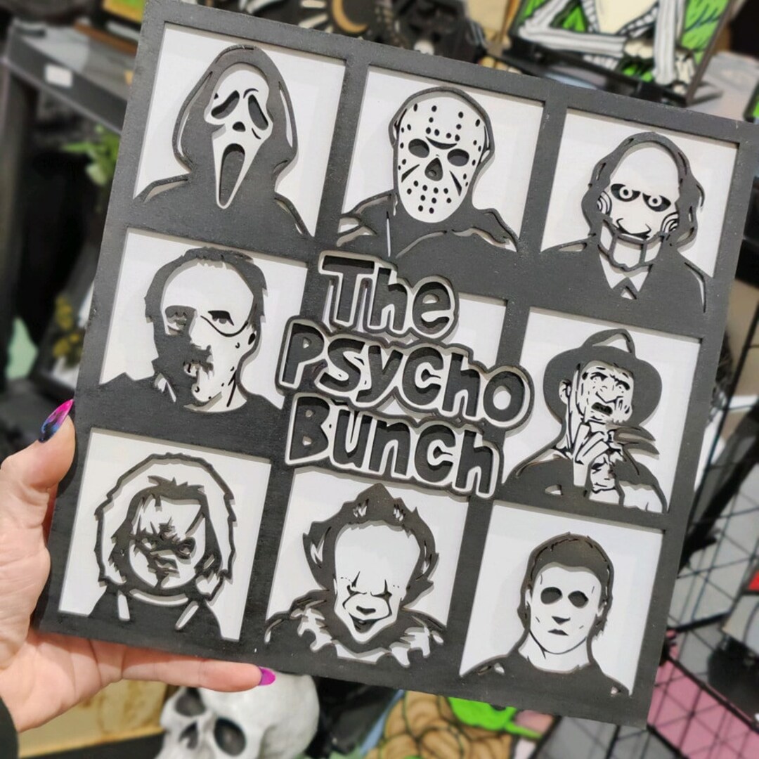 Psycho Bunch Serial Killers Wooden Picture. Alternative Goth Death ...