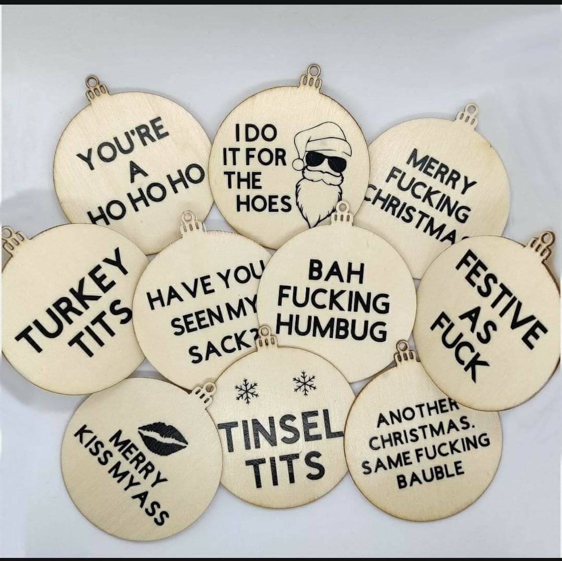 Rude funny Christmas baubles. Christmas present. Christmas Eve | Etsy