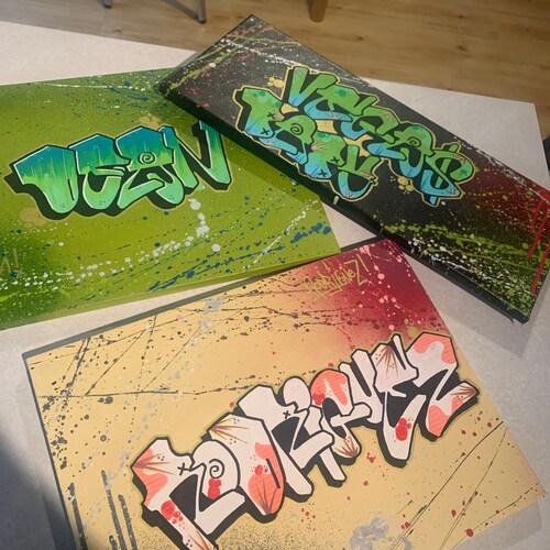 Graffiti Skate Name Art Custom Graffiti Canvas Art Boys Room - Etsy
