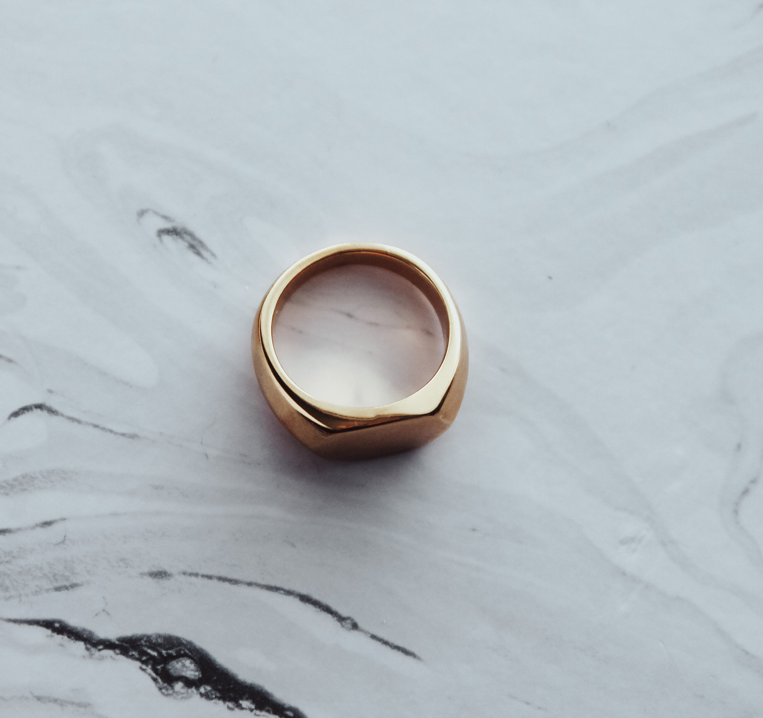 Heart Signet Statement Ring 18K Gold Simple Ring Bridesmaid - Etsy