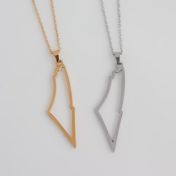 Palestine Map Outline Necklace - Etsy