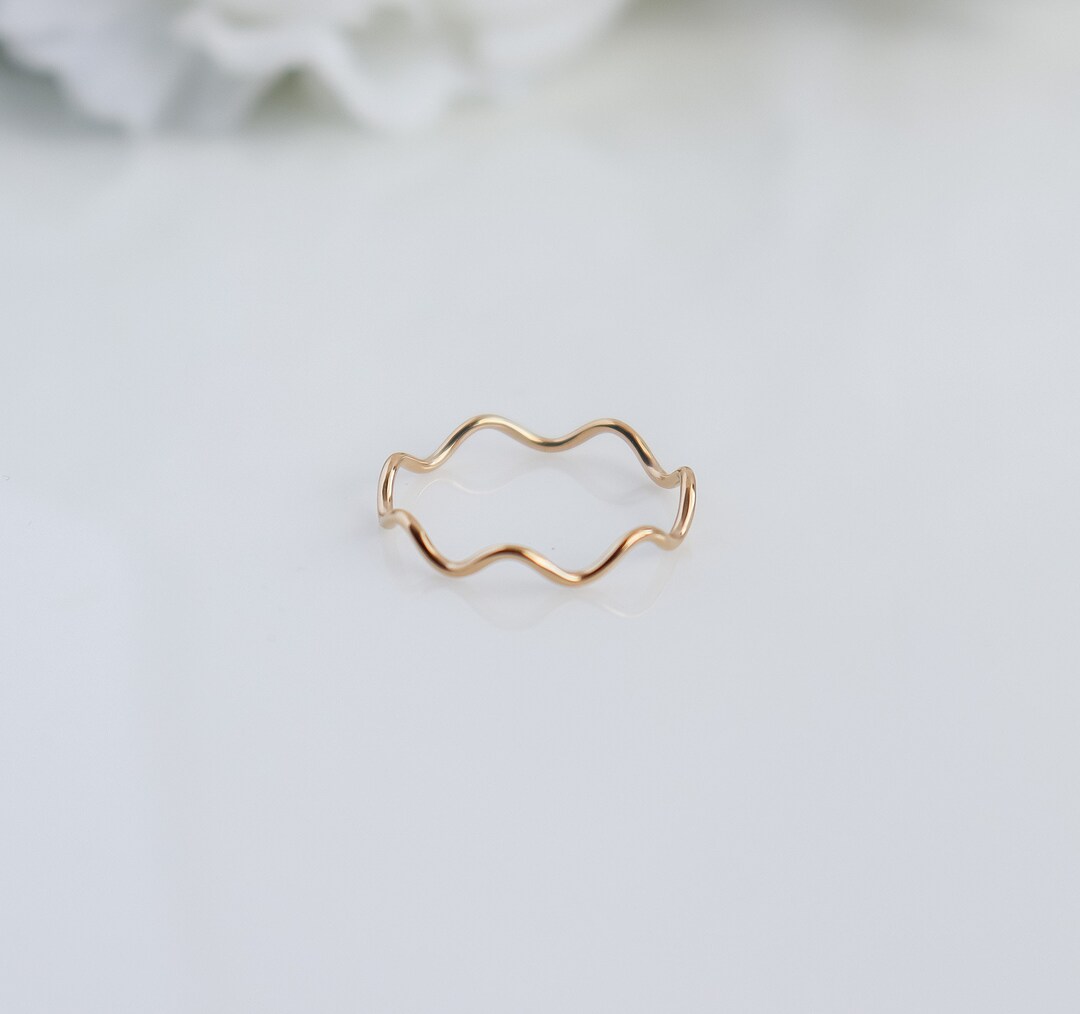 Twist Ring, Wavey Ring, 18-karat Gold Plated, Dainty Style, Mothers ...