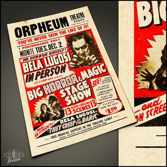 Bela Big Horror Show Poster - Etsy