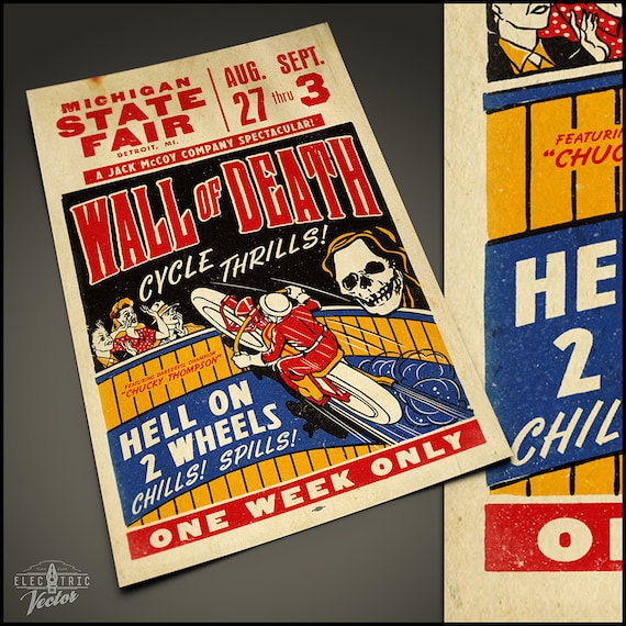 Wall of Death Poster - Etsy