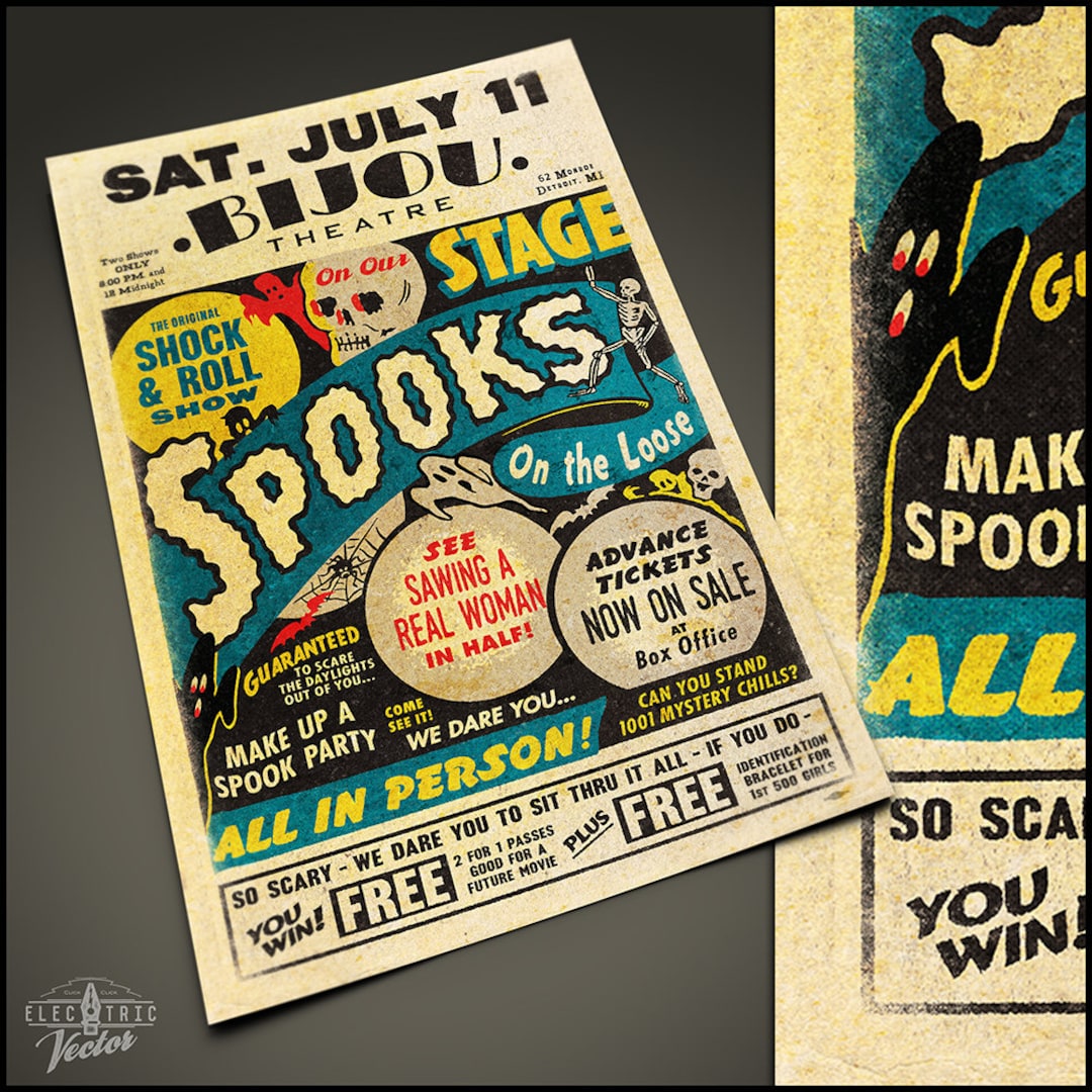 Spooks on the Loose Poster - Etsy