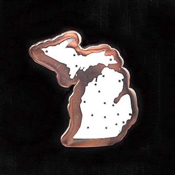 Michigan Map White Enamel Pin - Etsy