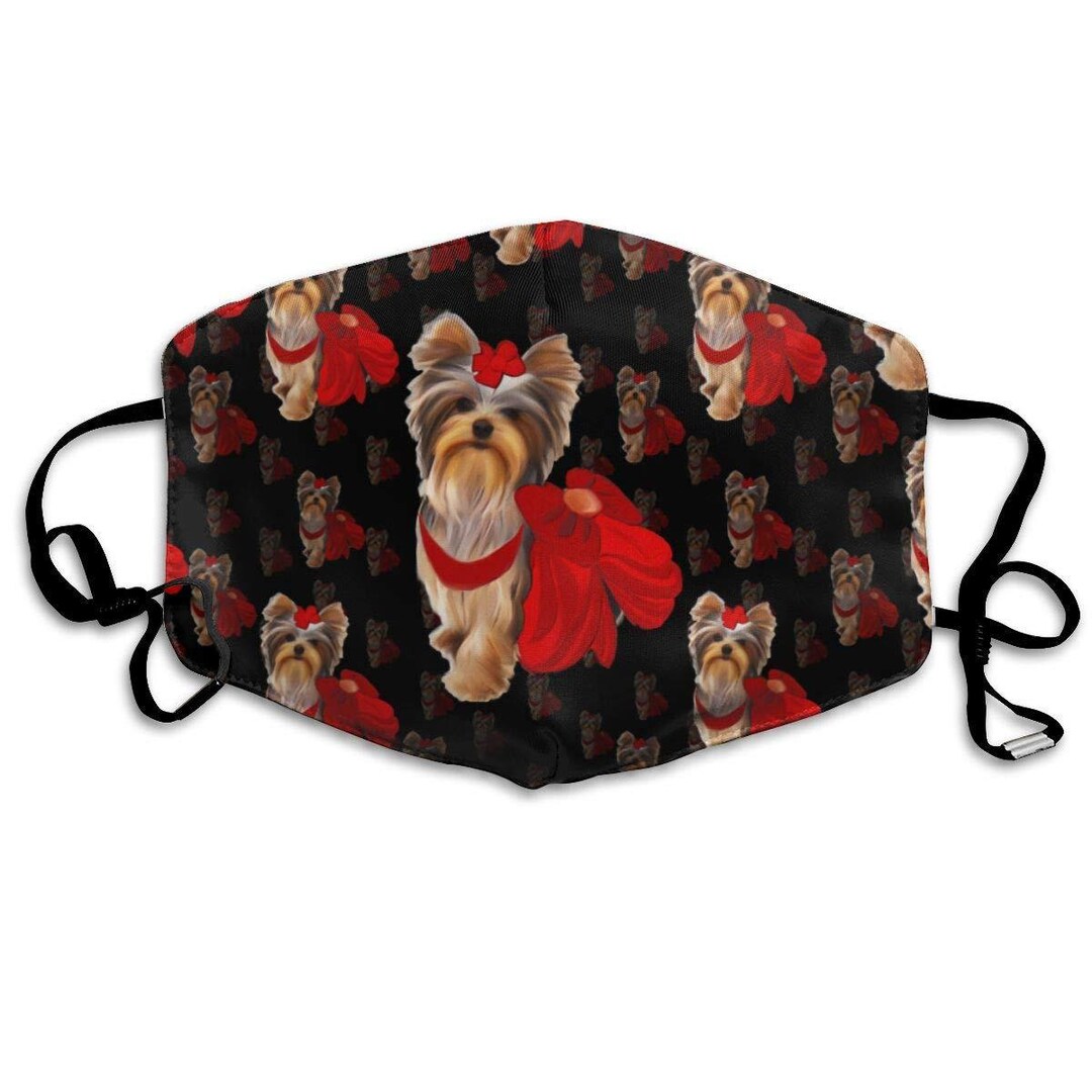 Red Yorkie Face Mask With 2 Carbon Filters Reusable, Washable ...