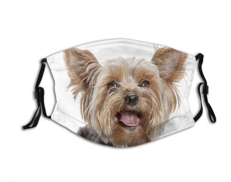 Happy Yorkie Face Mask With 2 Carbon Pocket Filters - Etsy