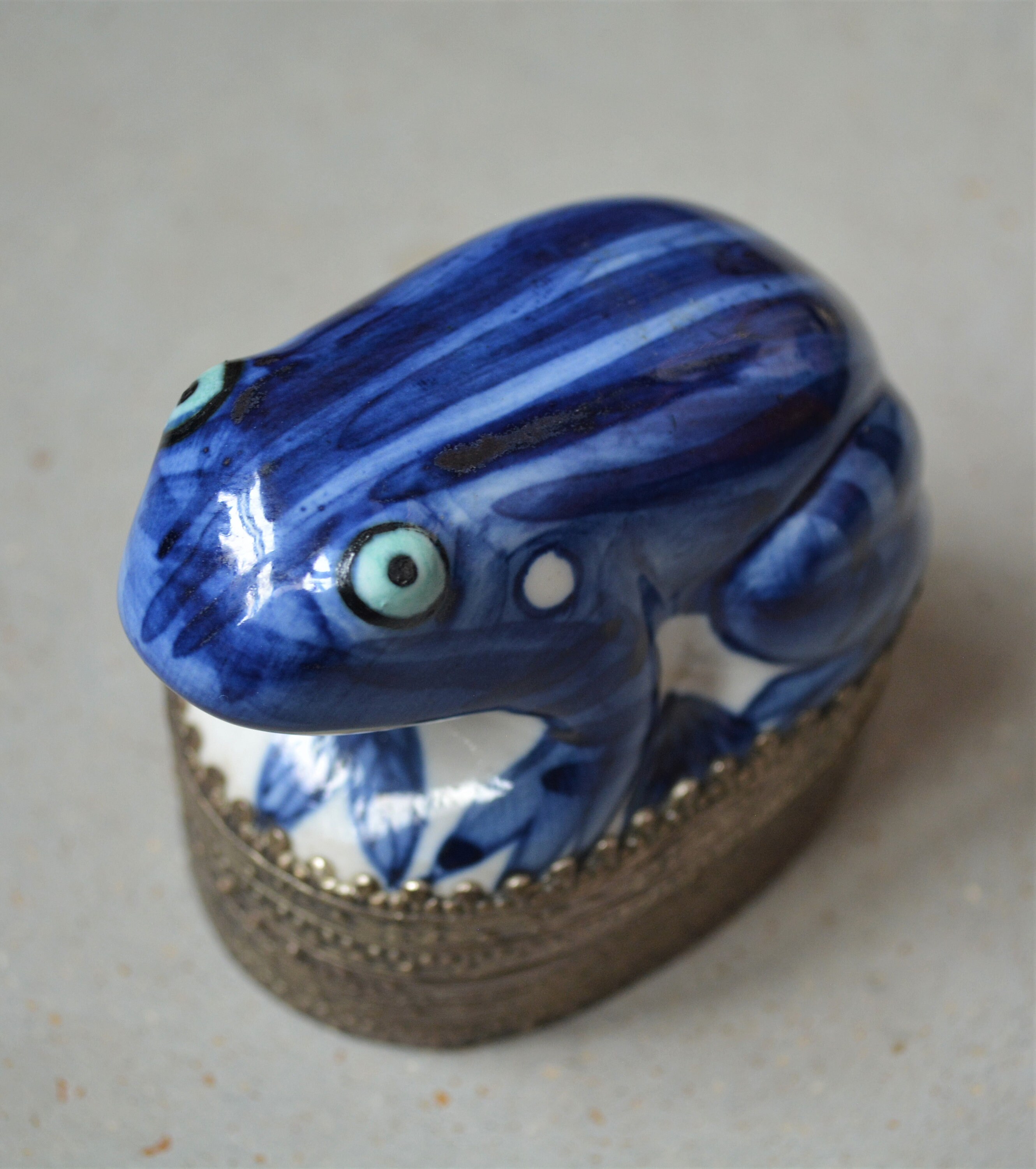 Blue Frog Embossed Tin Box - Etsy