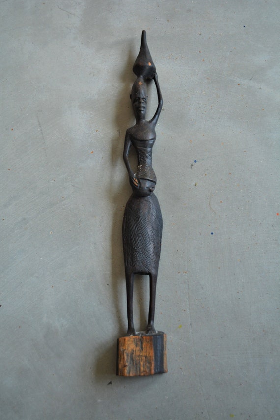 African Wooden Statuette | Etsy