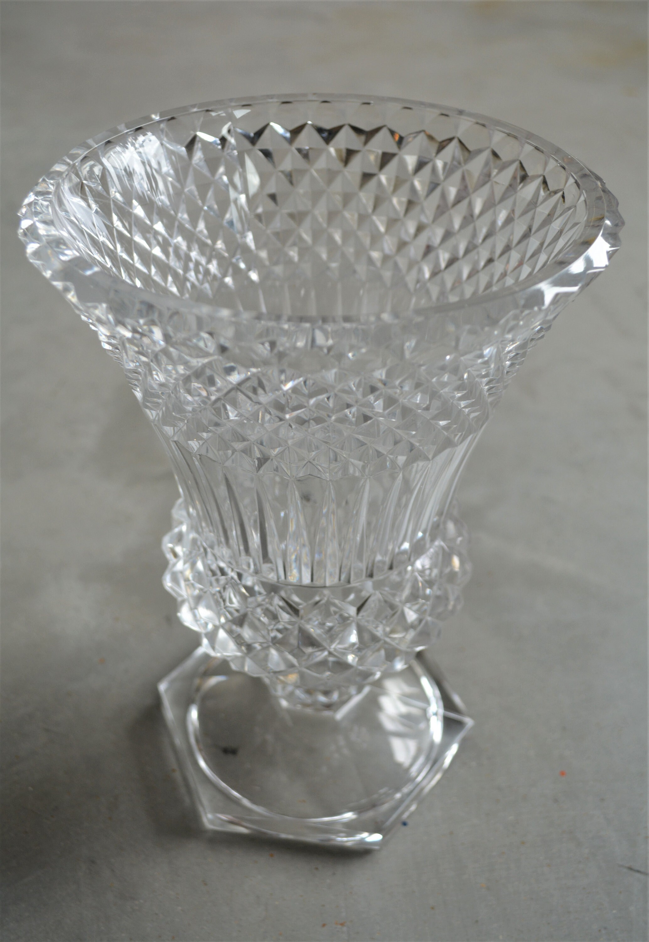 Val Saint Lambert Crystal Vase - Etsy
