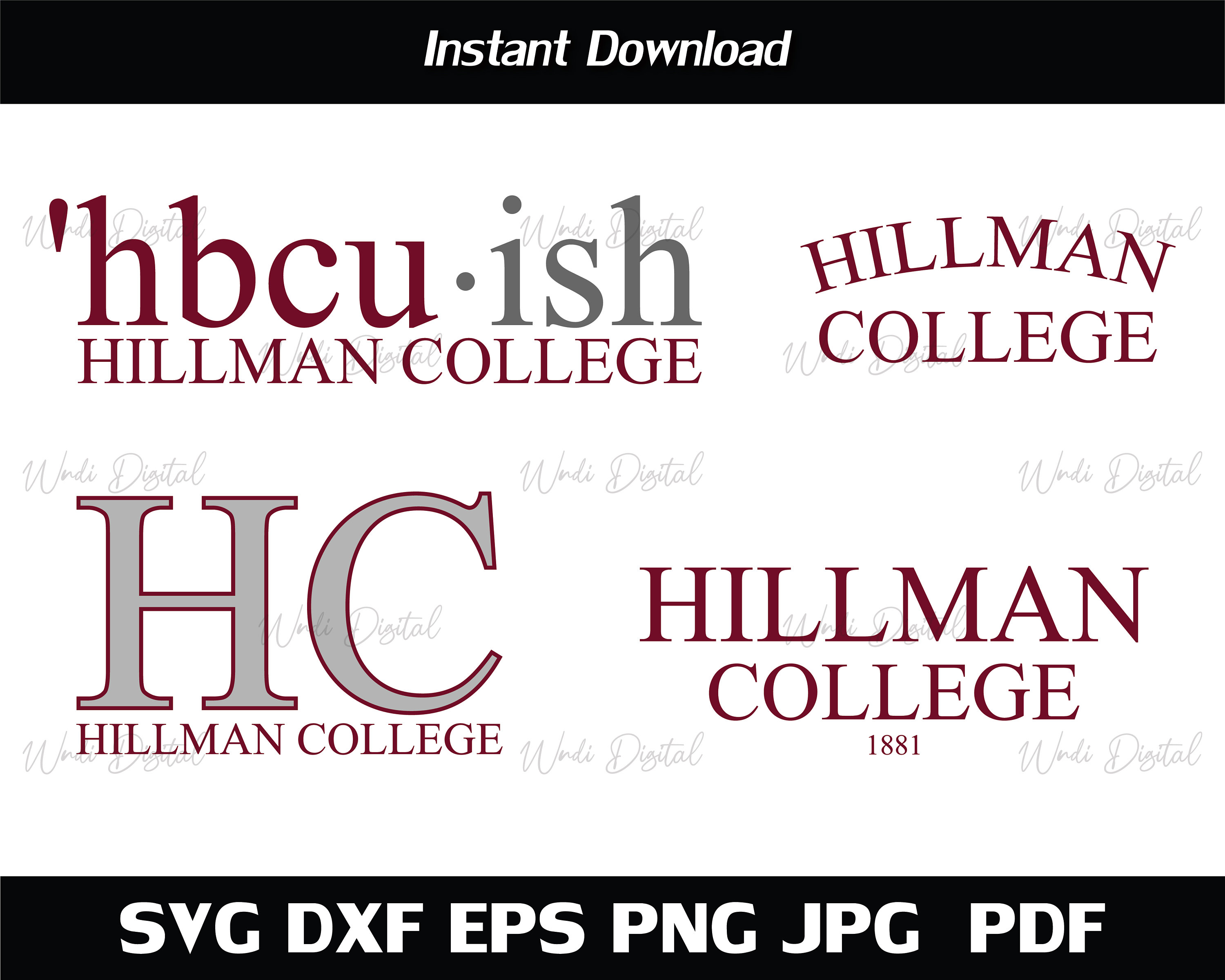 Hbcu-ish Hillman College Svg , HBCU Bundle Svg , Cut Files, Svg Files ...