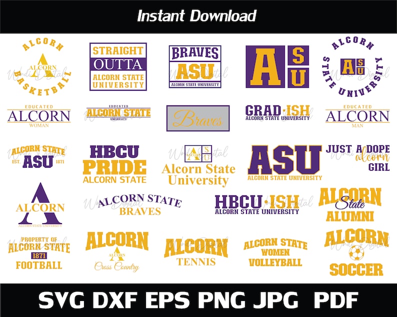Alcorn State University SVG Bundle, HBCU Cut Files (digital Download ...