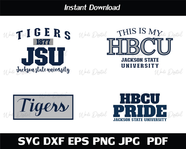 Jackson State University SVG Jackson State Tigers 1877 HBCU - Etsy