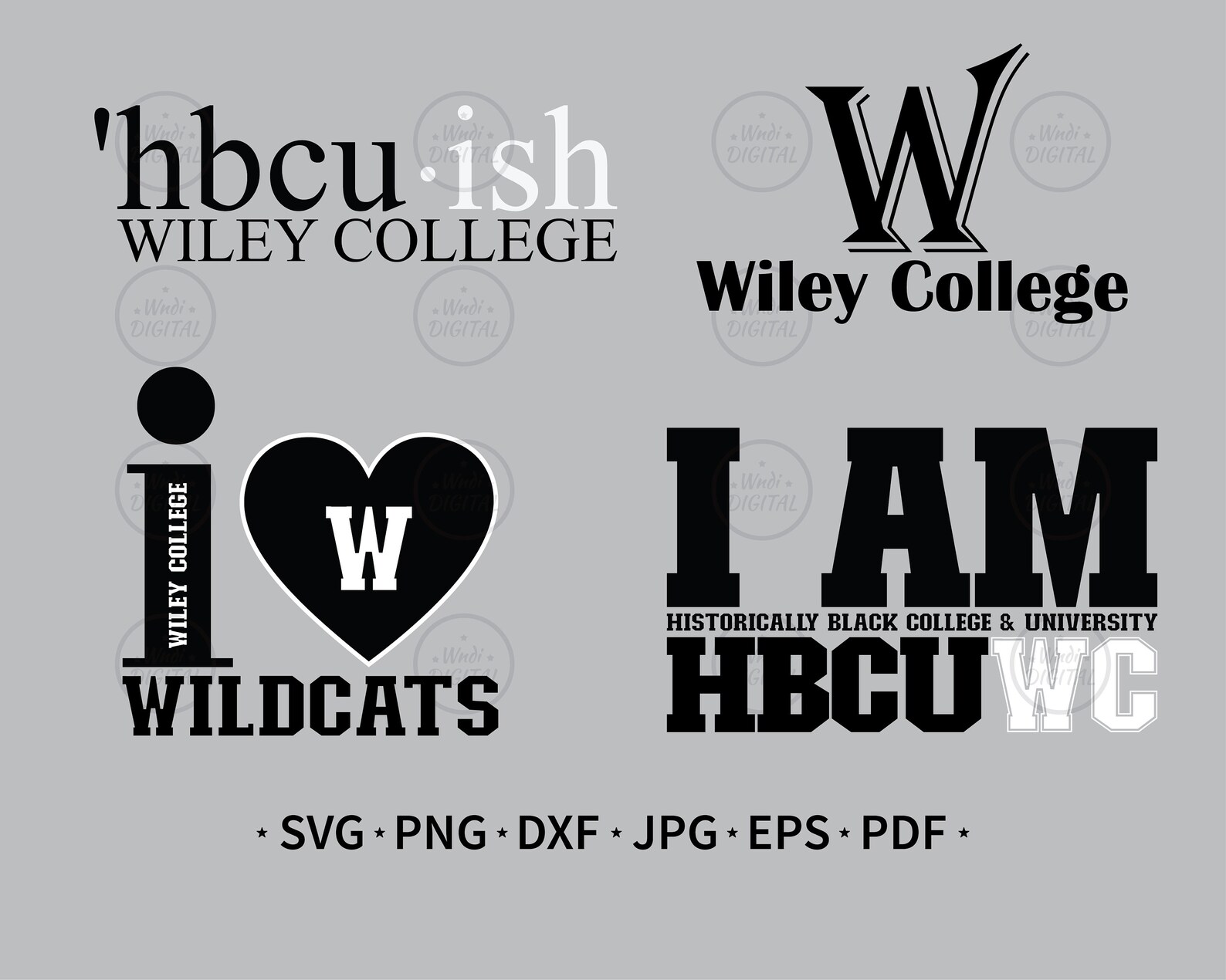 Hbcu-ish Wiley College Svg , HBCU Bundle Svg , I LOVE Wiley WILDCATS ...