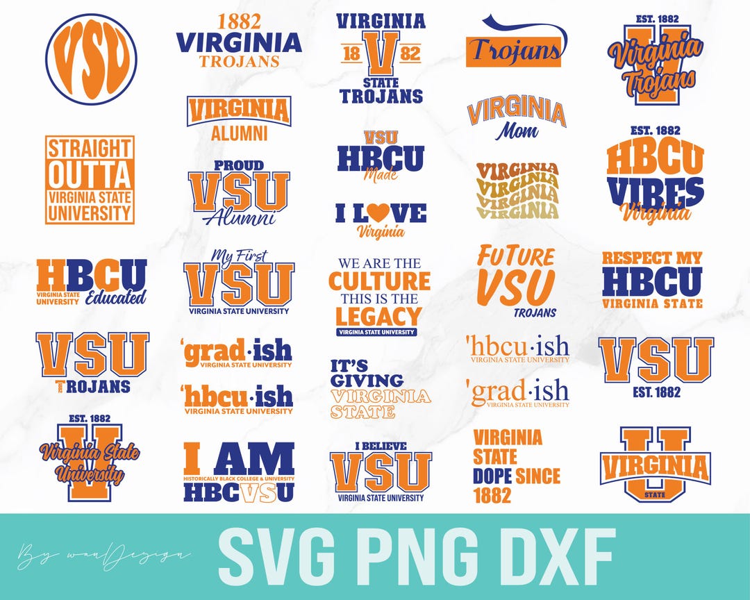 Virginia State University SVG Bundle, Trojans Cut Files (digital ...