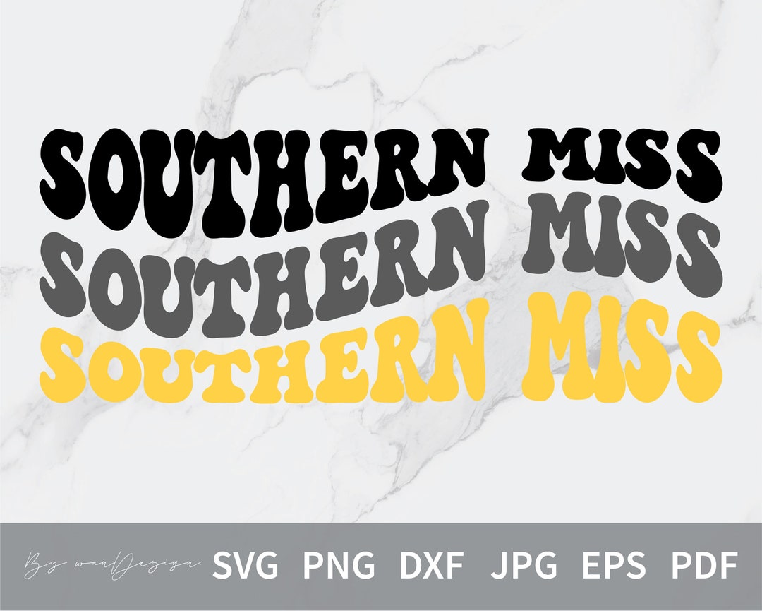 Southern Miss Svg Wavy Svg Cut Files Svg Files for Cricut - Etsy