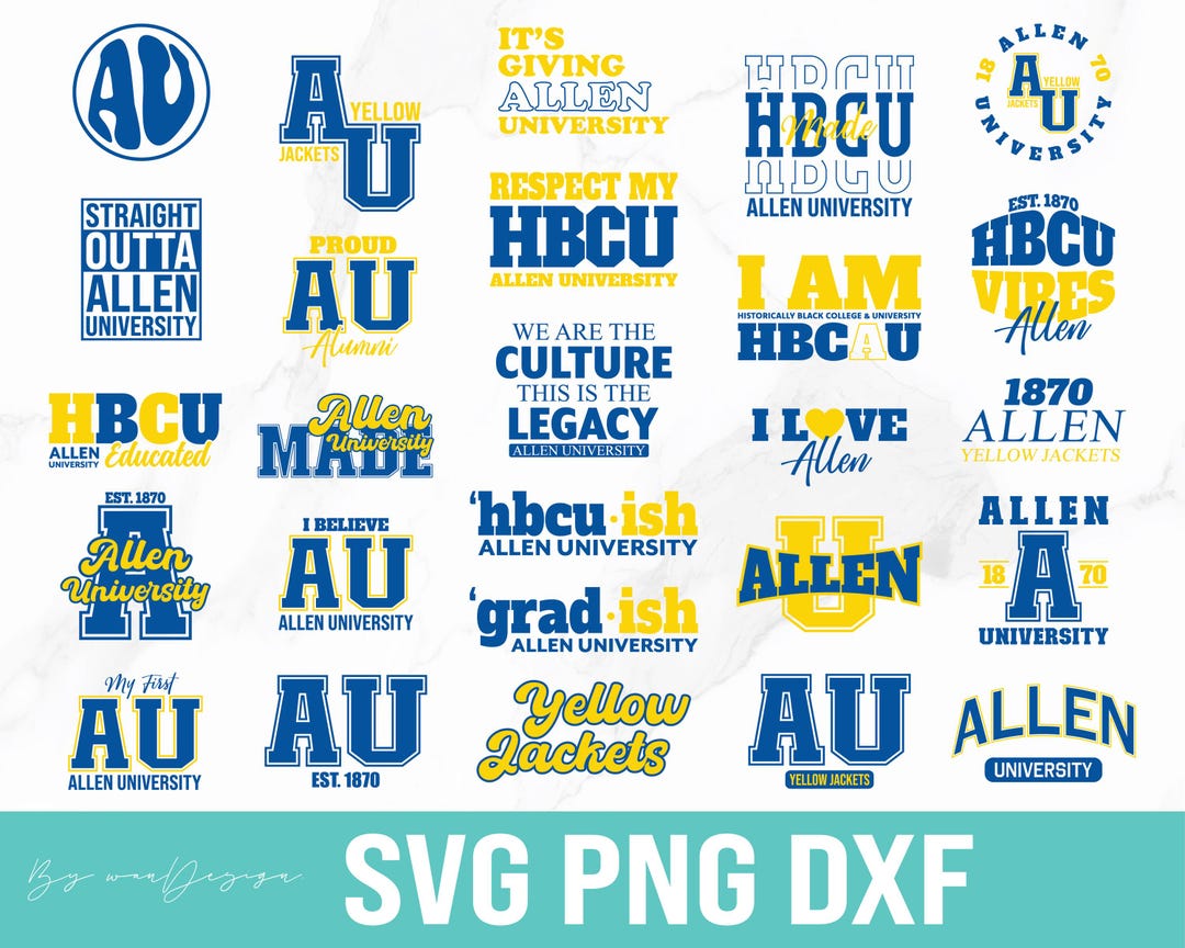 Allen University SVG Bundle, HBCU Yellow Jackets (digital Download) - Etsy