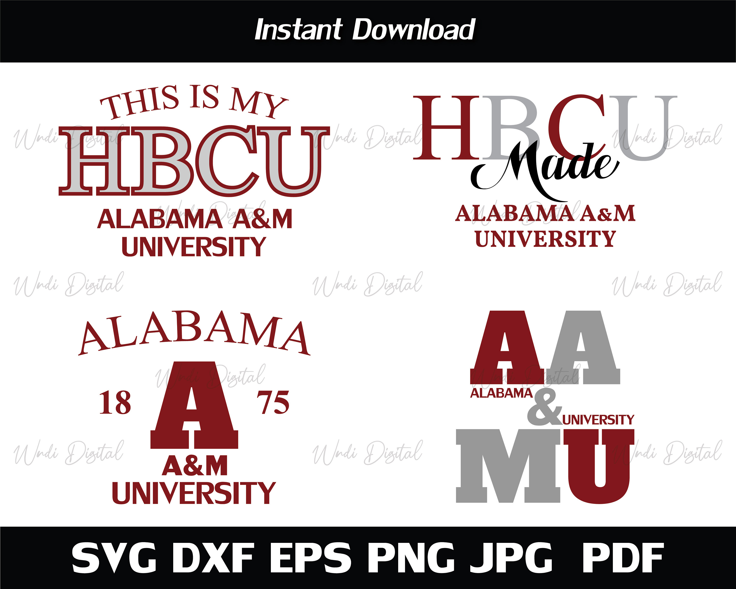 Alabama a&m University Svg HBCU Made Svg Alabama AM 1875 | Etsy