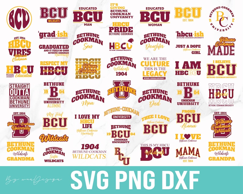 Bethune-cookman Wildcats HBCU SVG PNG Bundle (digital Download) - Etsy