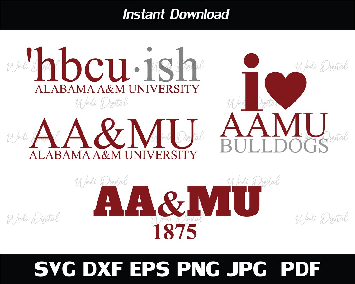 Hbcu ish Alabama A&M University Svg AAMU 1875 I LOVE | Etsy