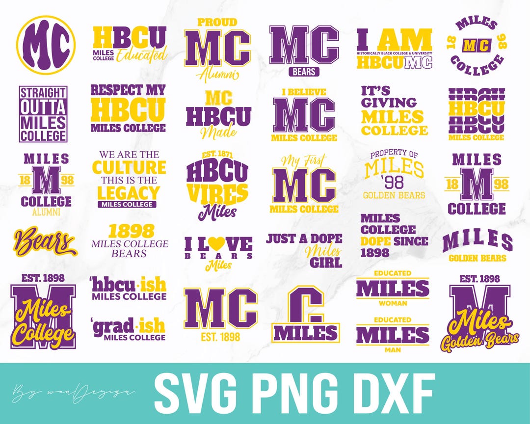 Miles College SVG Bundle, HBCU Pride, Cricut & Silhouette Files ...