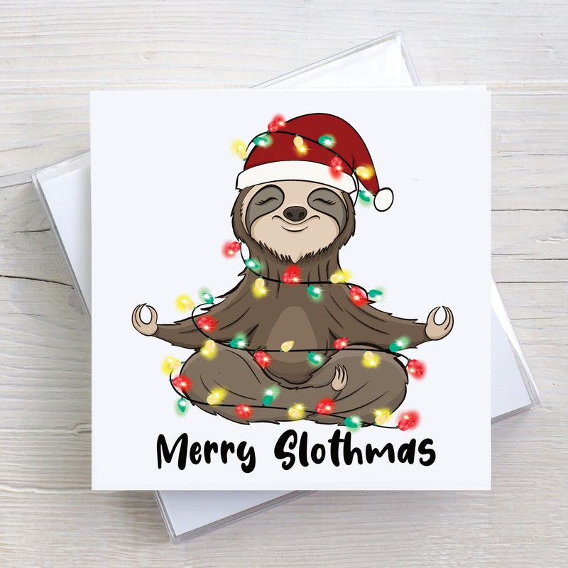 Cards Christmas Sloth - Etsy UK