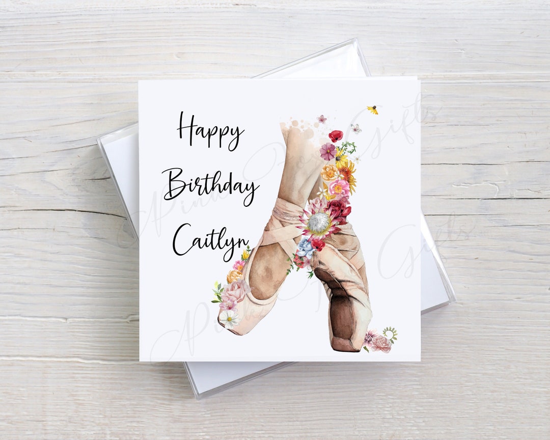 Personalised Ballet Shoes Birthday Card – Custom Name Girls Birthday ...