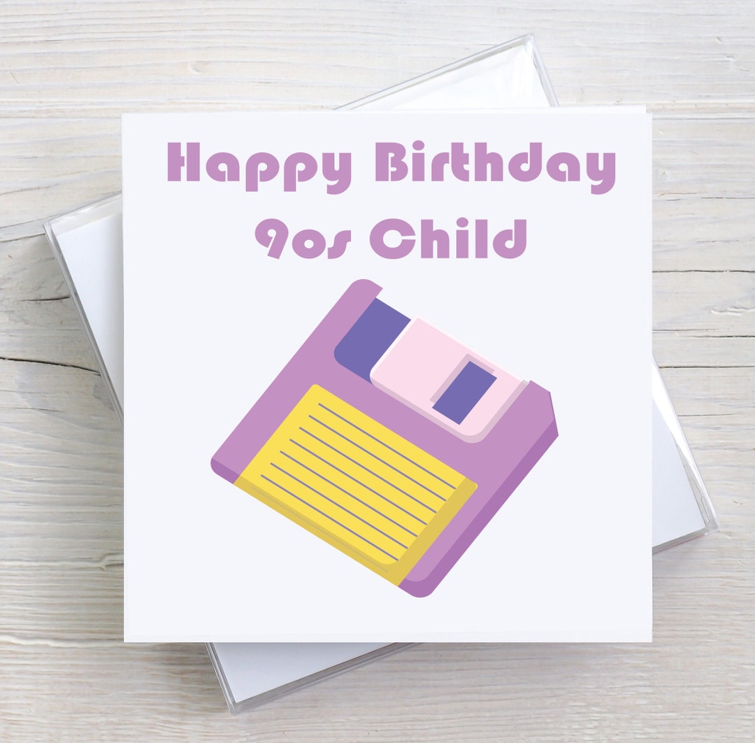 90s Child Floppy Disk Birthday Card for Him for Her for a - Etsy