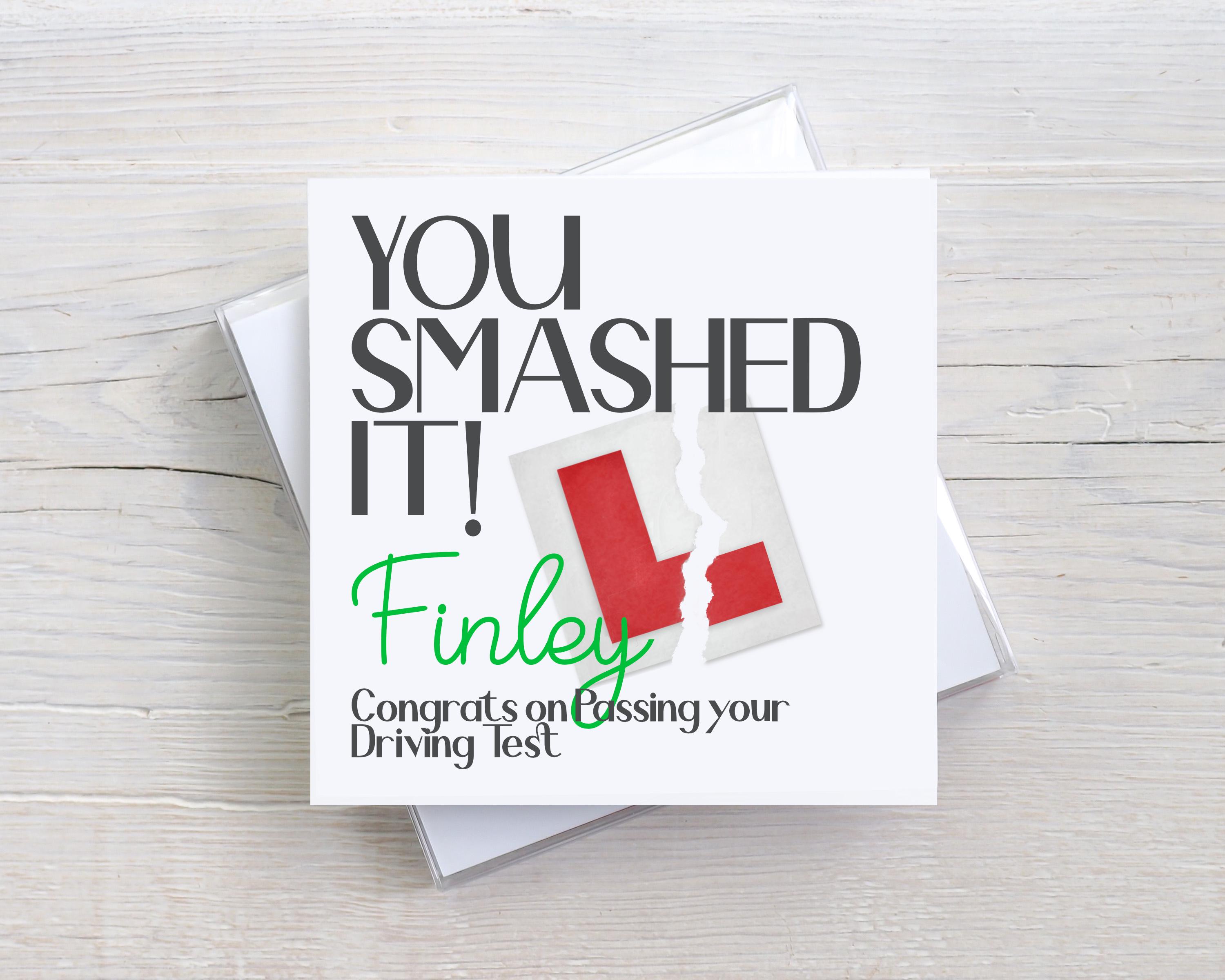 Personalised Driving Test Congratulations Card | You Smashed It - Etsy UK