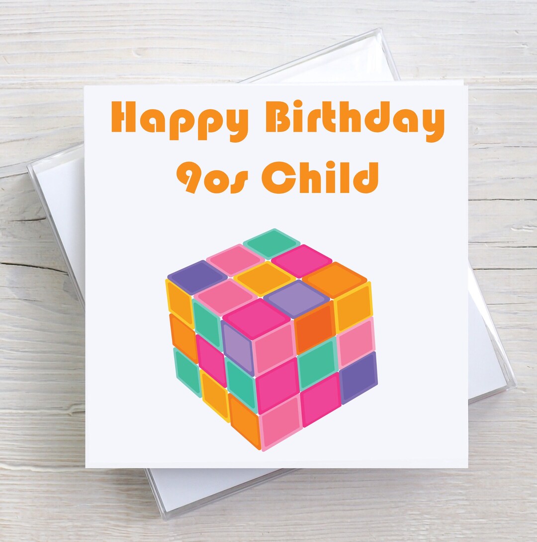 90s Child Rubik's Cube Birthday Card for Him for Her for a Friend, Work ...