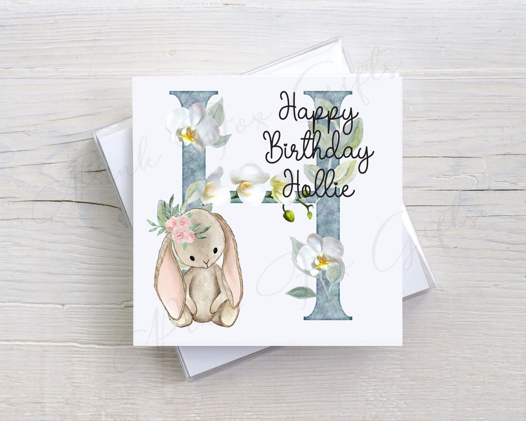 Personalised Birthday Card, Letter H - Etsy