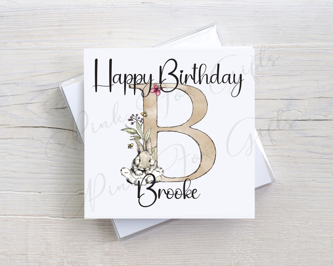 Personalised Birthday Card, Letter B, Happy Birthday - Etsy UK