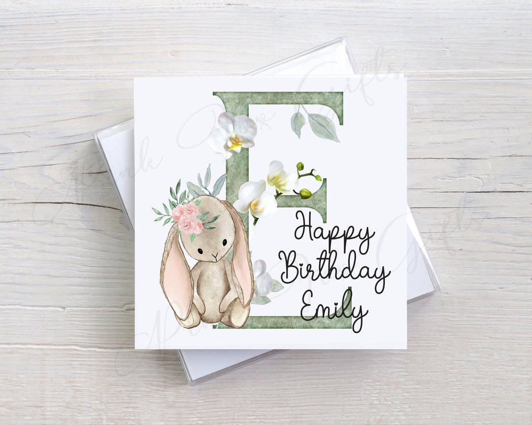 Personalised Birthday Card Letter E - Etsy