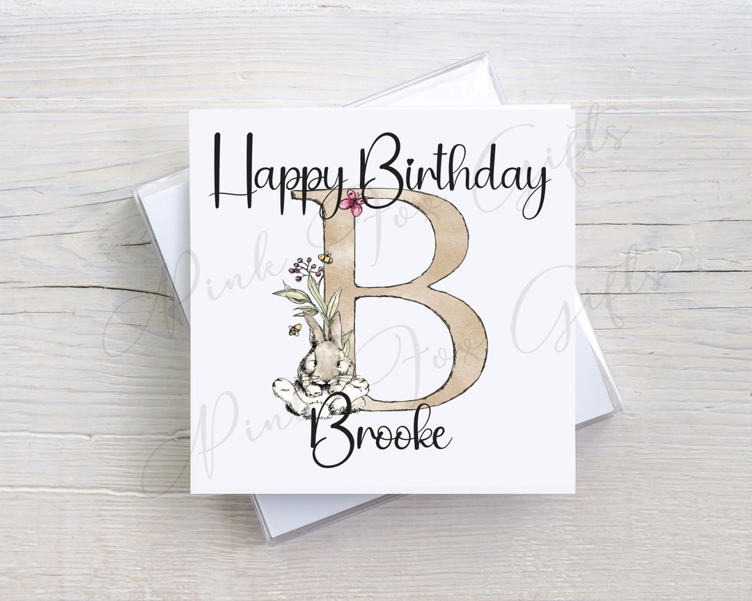 Personalised Birthday Card, Letter B, Happy Birthday - Etsy UK