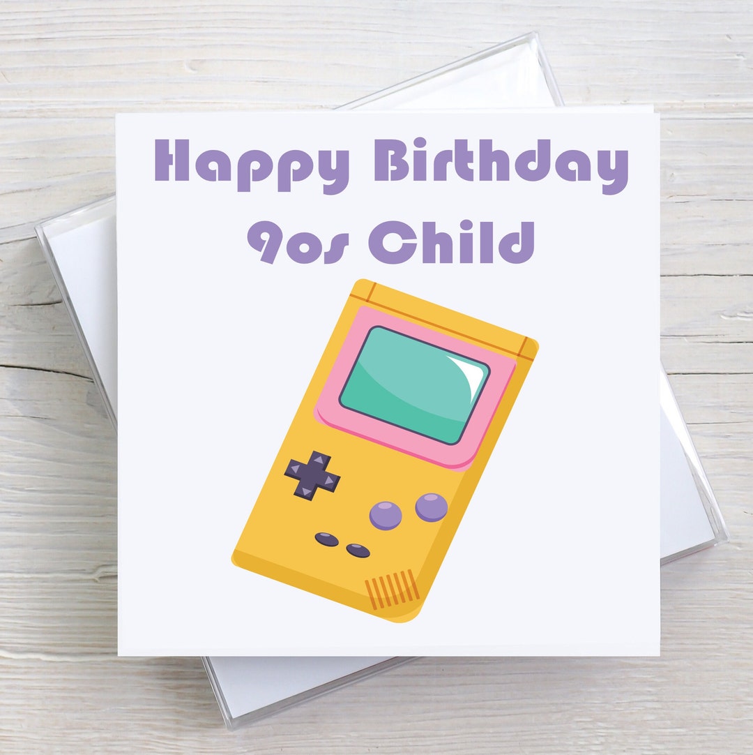 90s Child Game Boy Birthday Card for Him for Her for a Friend, Work ...