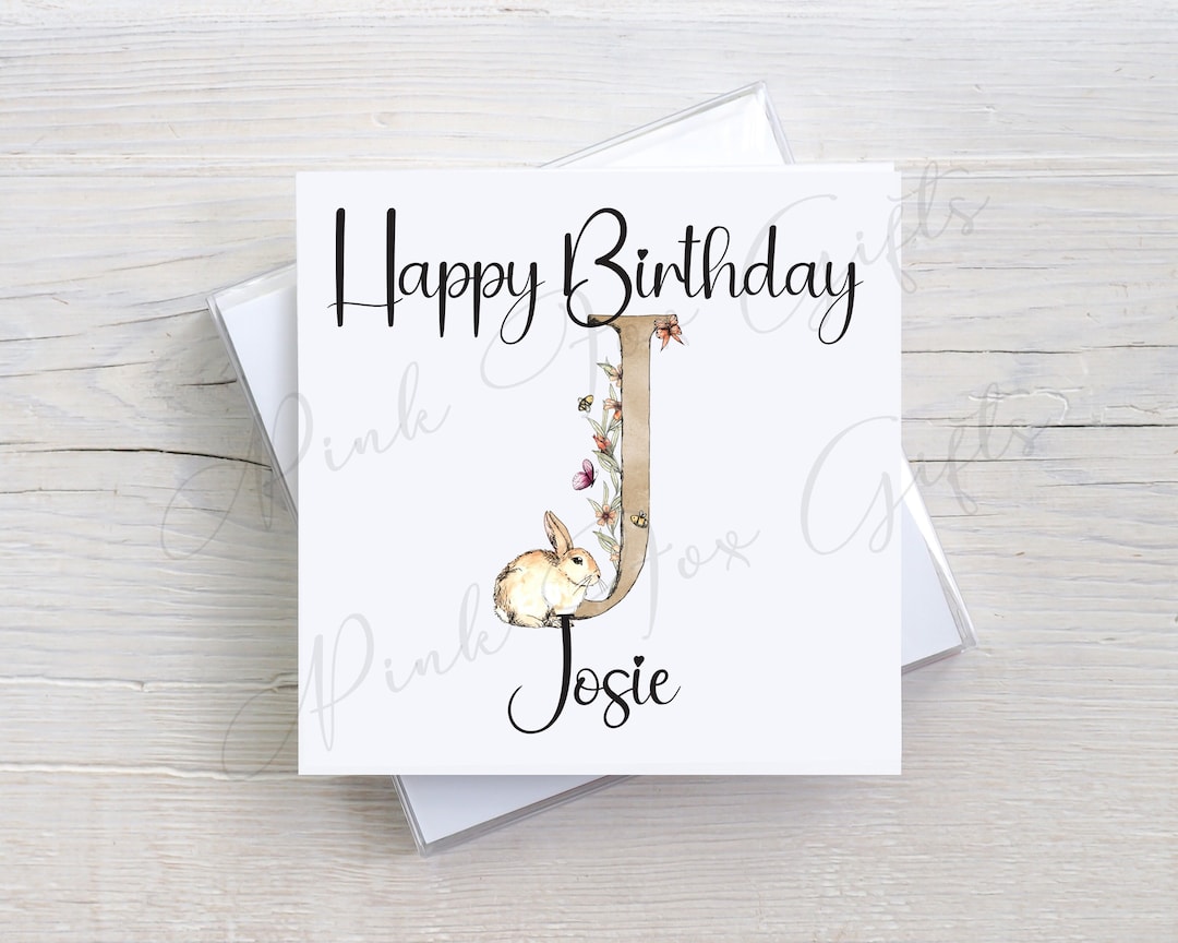 Personalised Birthday Card, Letter J - Etsy UK