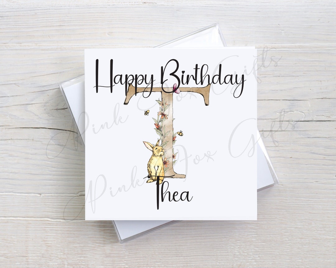 Personalised Birthday Card, Letter T - Etsy UK