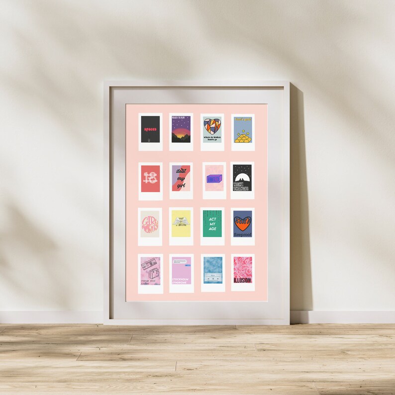 One Direction (1D), Four Album Polaroids Collage, Wall Art (digital ...