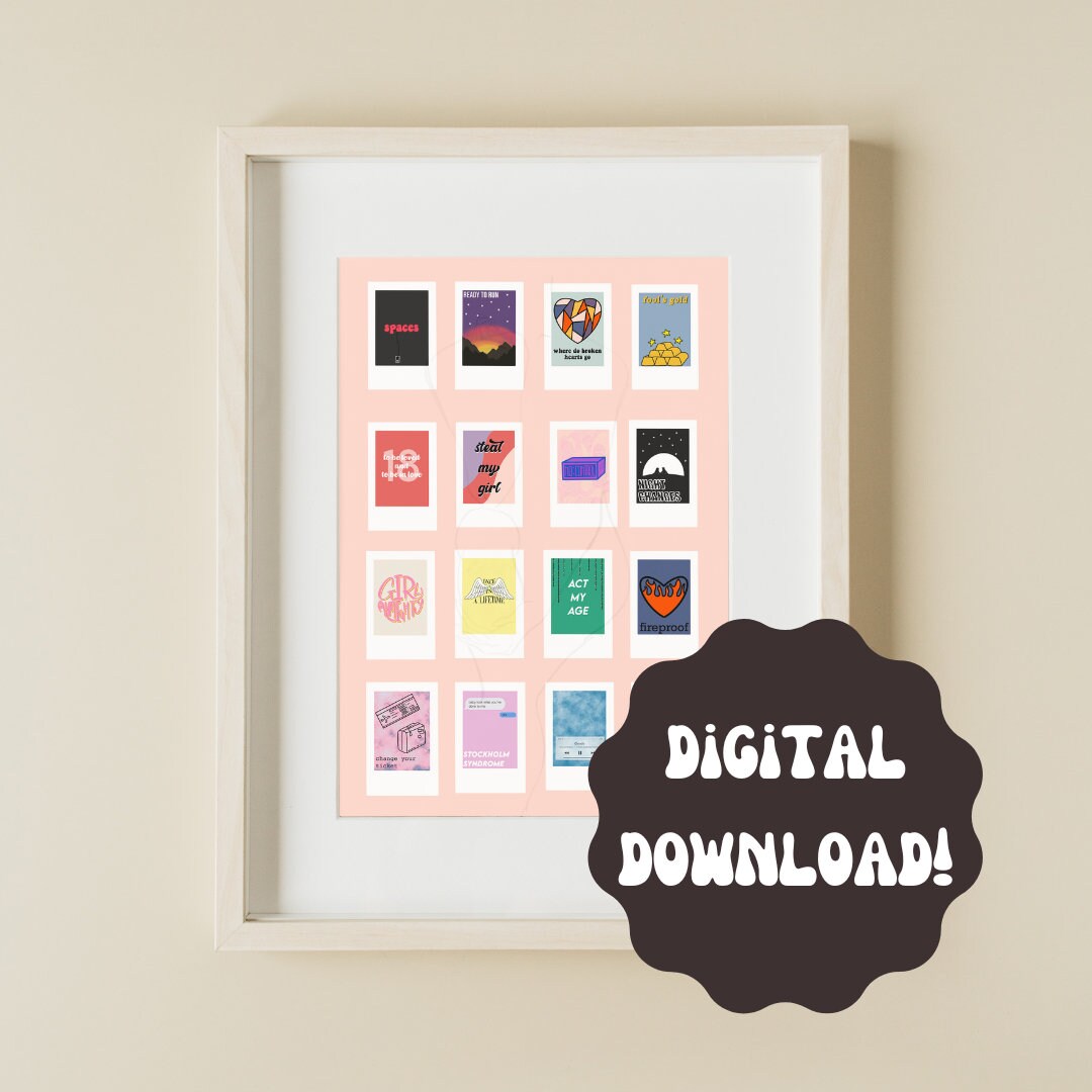 One Direction (1D), Four Album Polaroids Collage, Wall Art (digital ...