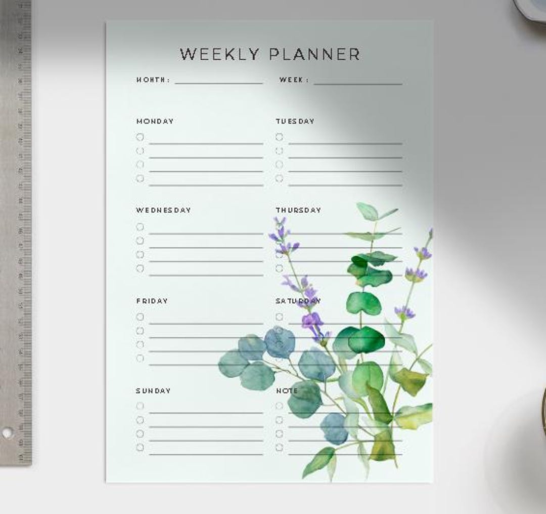 Eucalyptus Digital Weekly Planner - Etsy