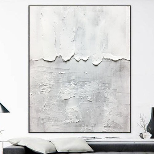Large Abstract White Paintingwhite 3D Textured Painting - Etsy
