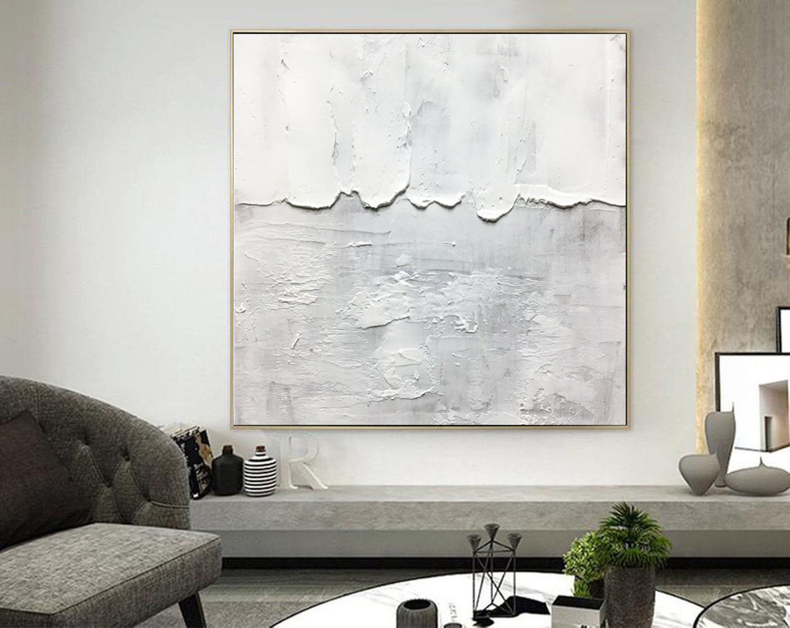 White 3D Texture Paintingminimalist Arthand Made - Etsy
